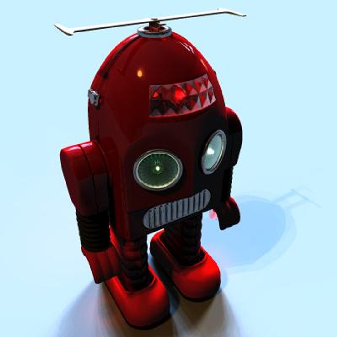 3d retro toy thunder robot model