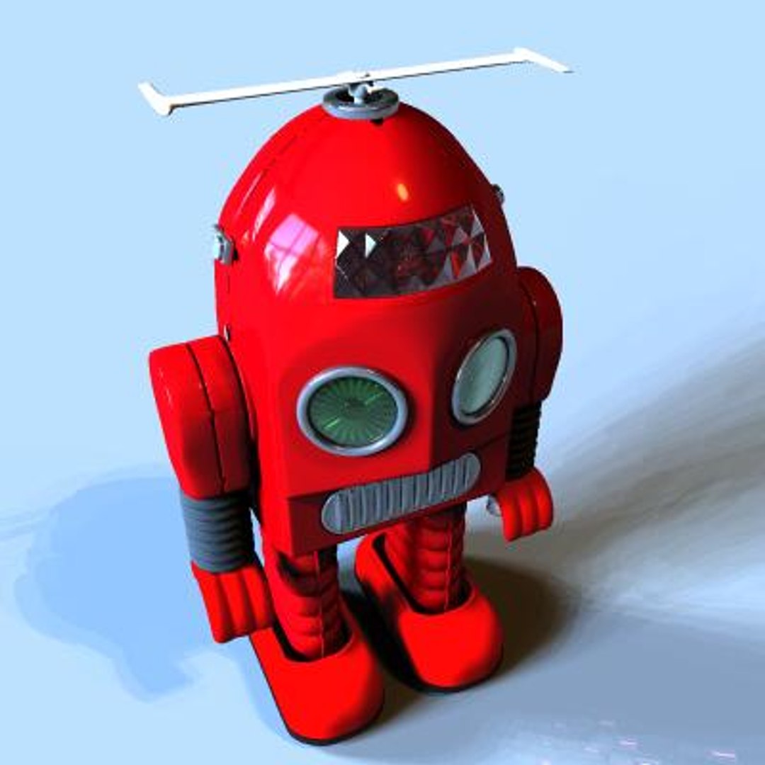 3d retro toy thunder robot model