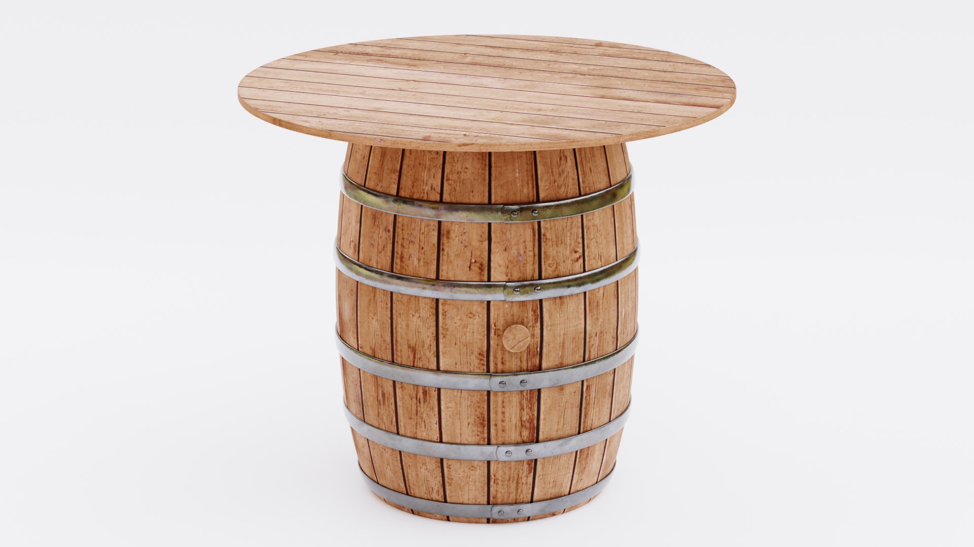 Barrel Table Model - TurboSquid 2015896