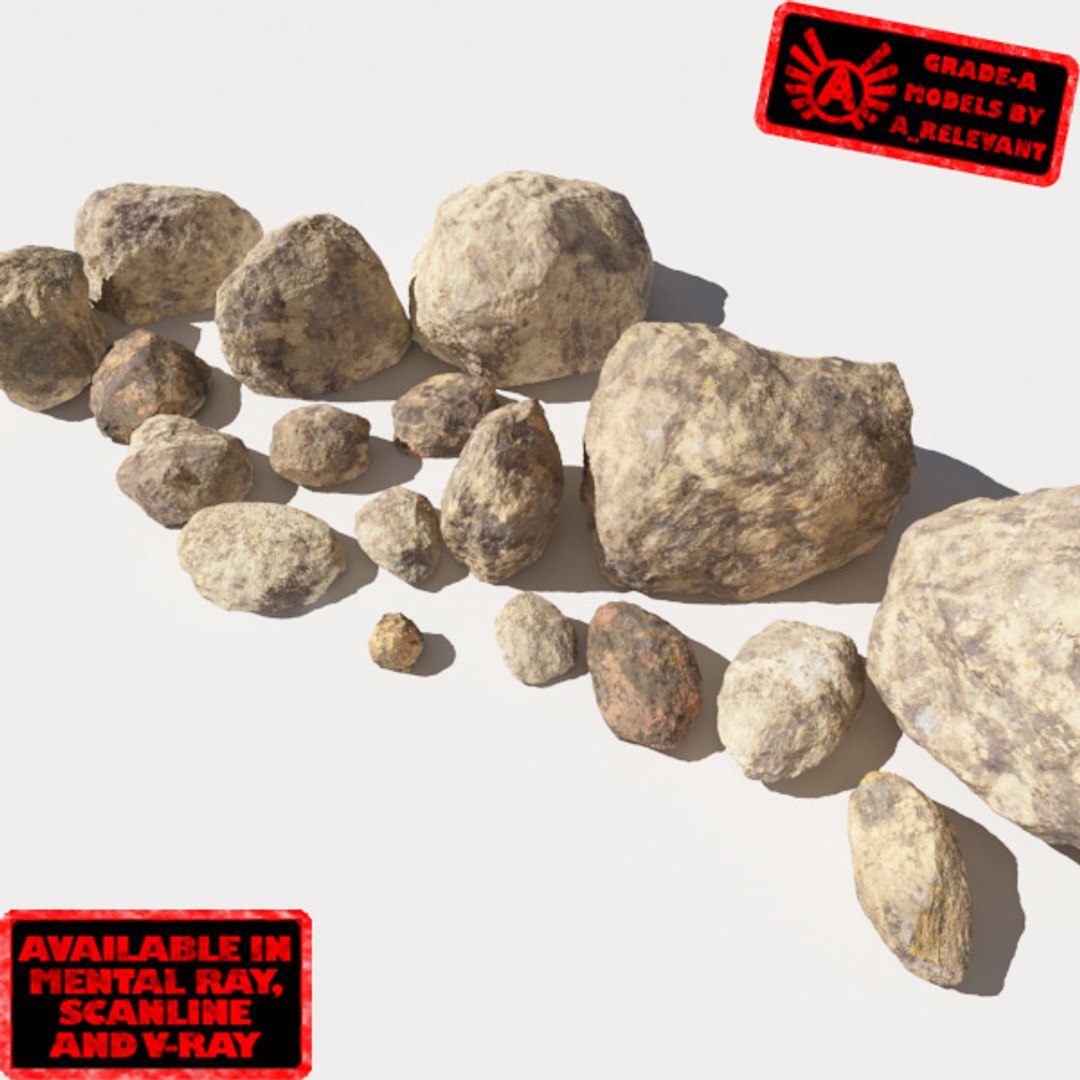 3d Smooth Rocks Stones - Model