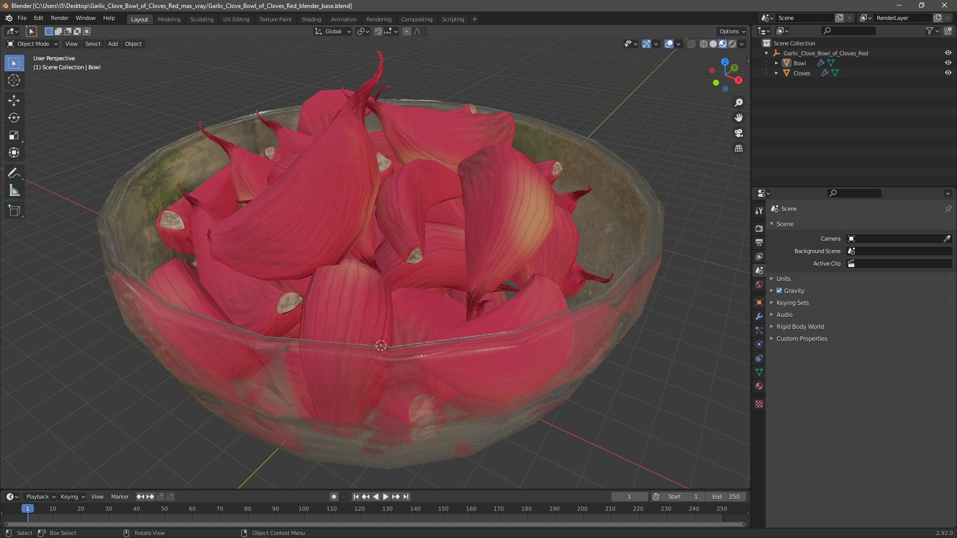 Garlic Clove Bowl Of Cloves Red 3D Model - TurboSquid 2197321