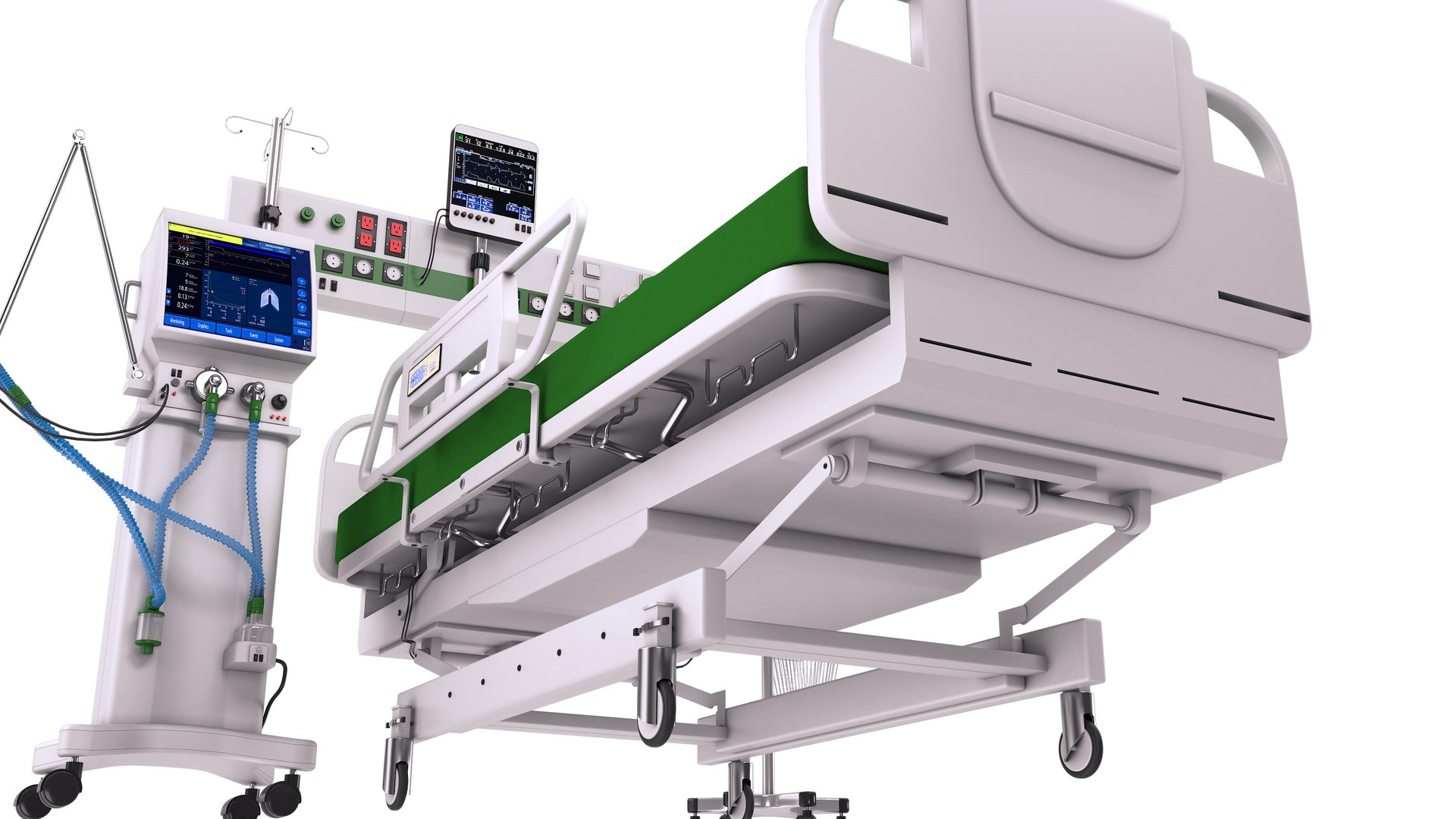 ICU Equipment - Green Model - TurboSquid 1913552