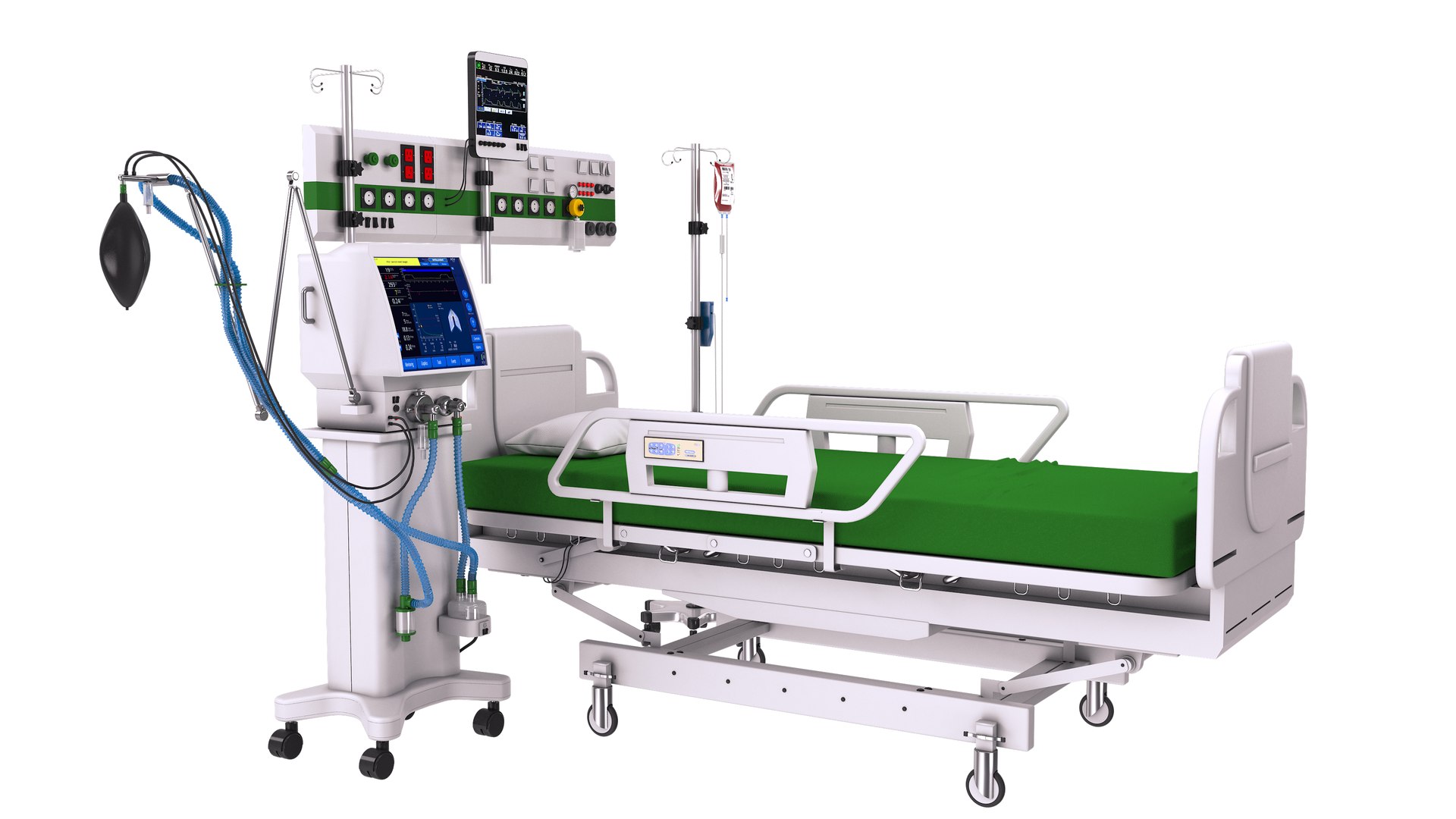 ICU Equipment - Green Model - TurboSquid 1913552
