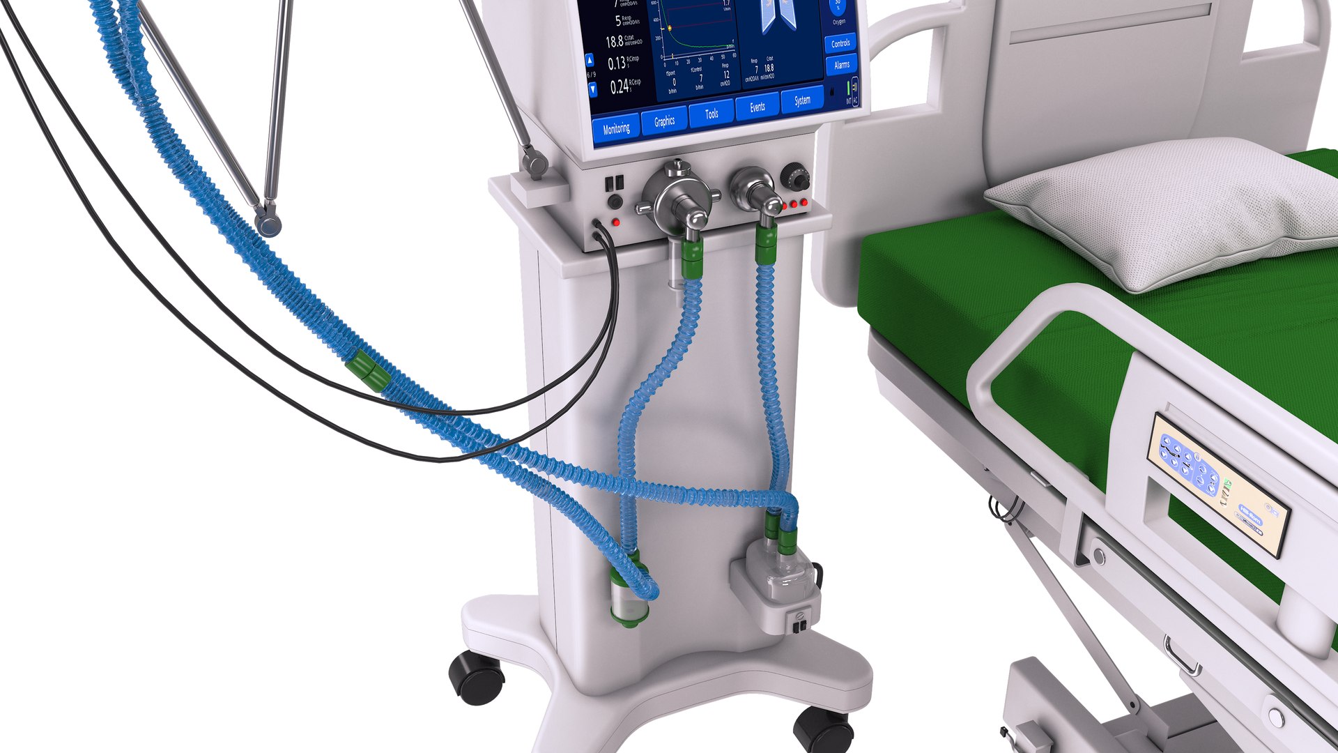 ICU Equipment - Green Model - TurboSquid 1913552