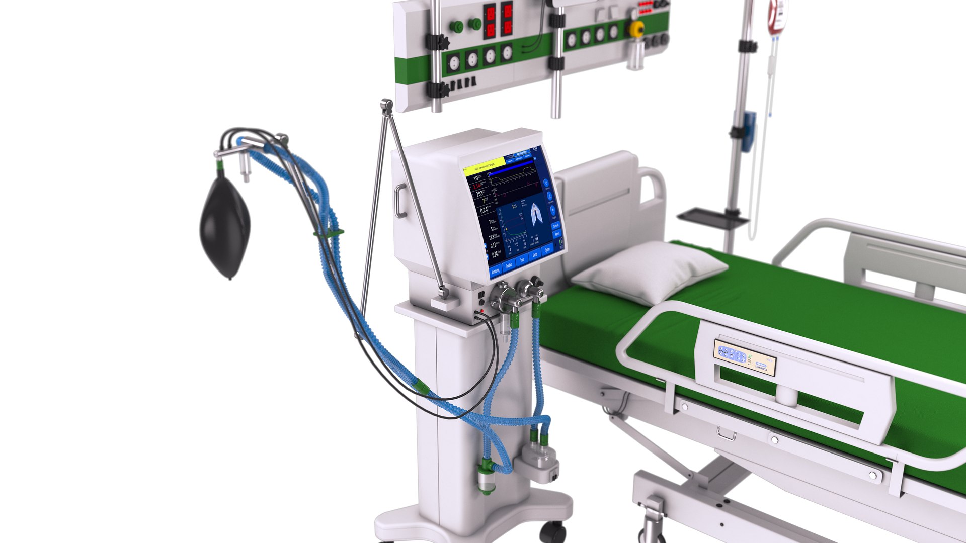 ICU Equipment - Green Model - TurboSquid 1913552