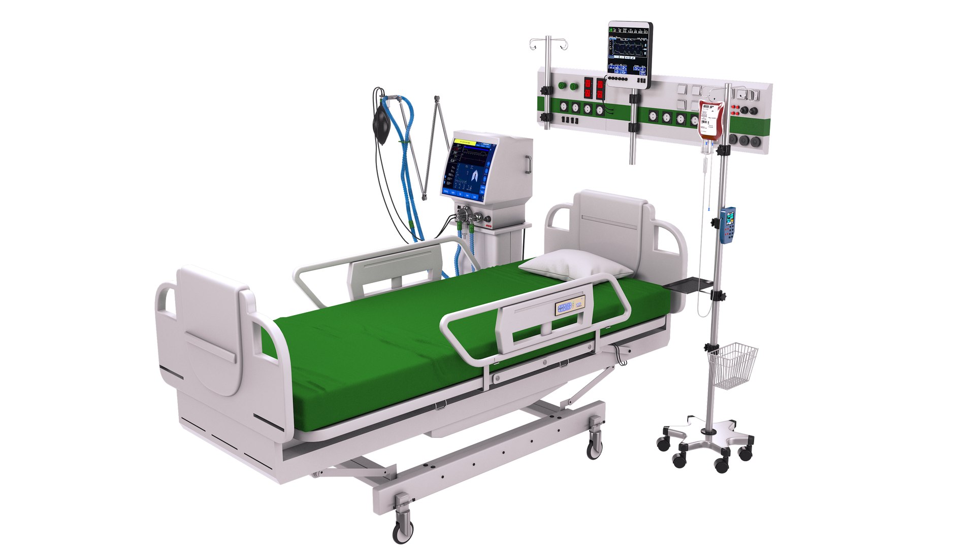 ICU Equipment - Green Model - TurboSquid 1913552