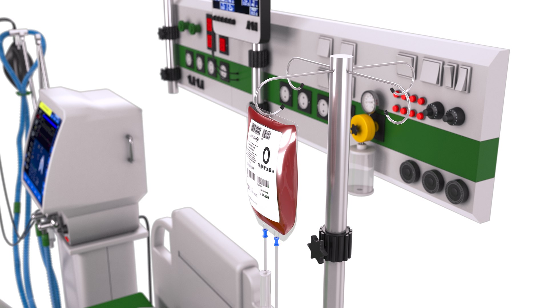 ICU Equipment - Green Model - TurboSquid 1913552