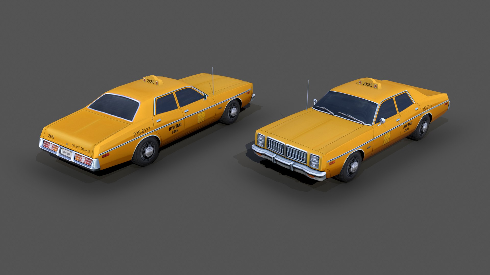 Dodge monaco 1977 taxi model - TurboSquid 1706723