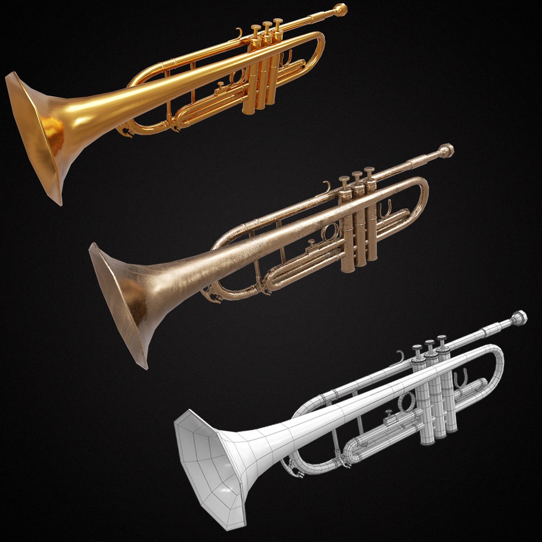 Trumpet Music Instrument Pbr 3D Model - TurboSquid 1582772