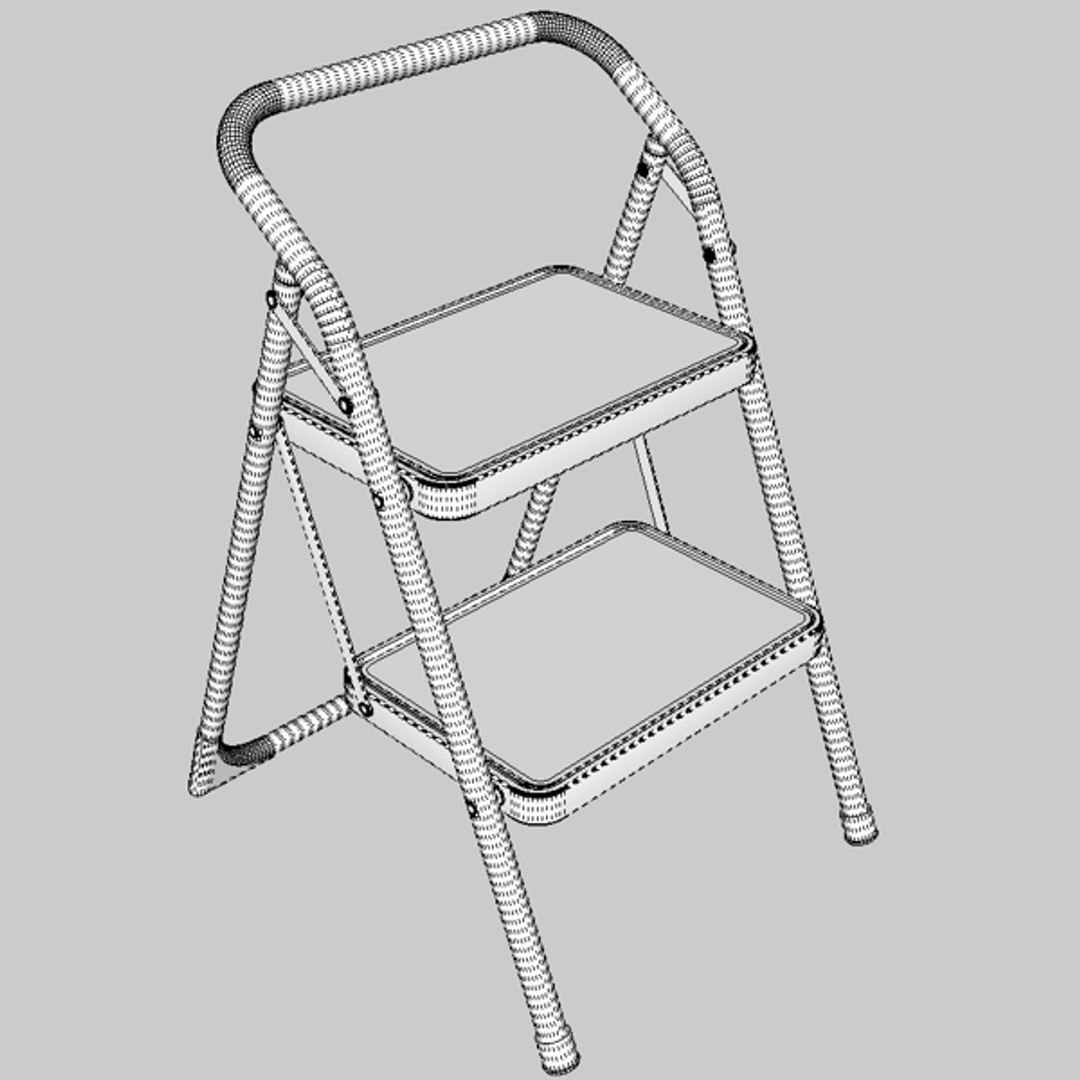 step stool folded 3d model
