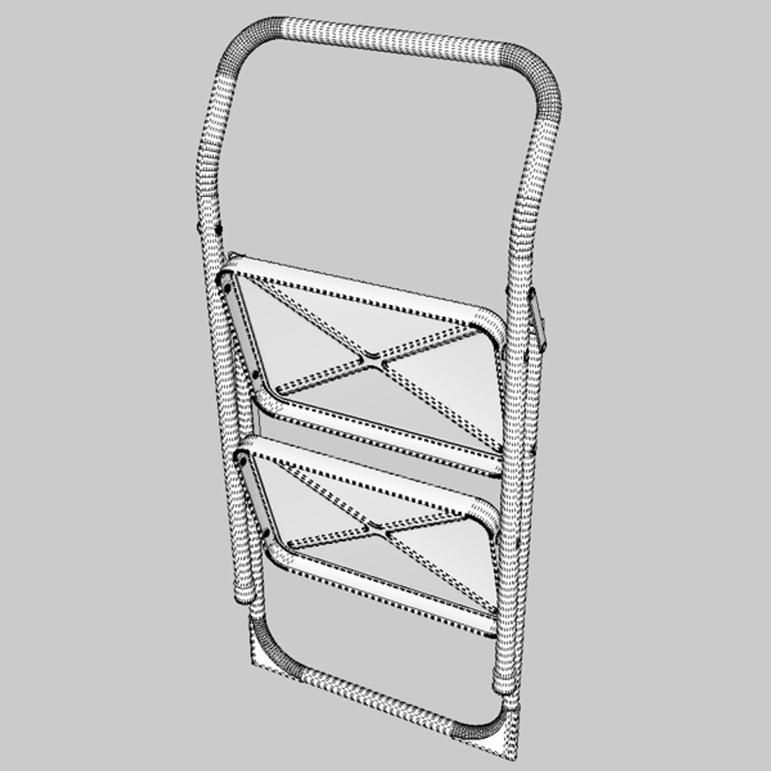 step stool folded 3d model