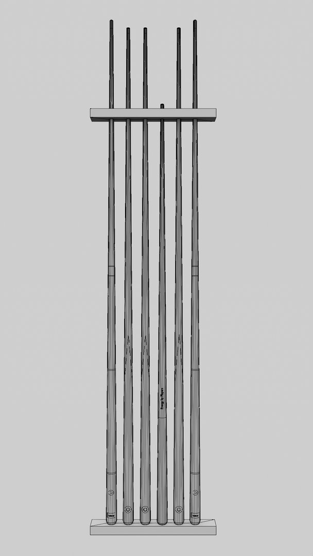 Pool Cue Stick Rack 3D Model - TurboSquid 1703270