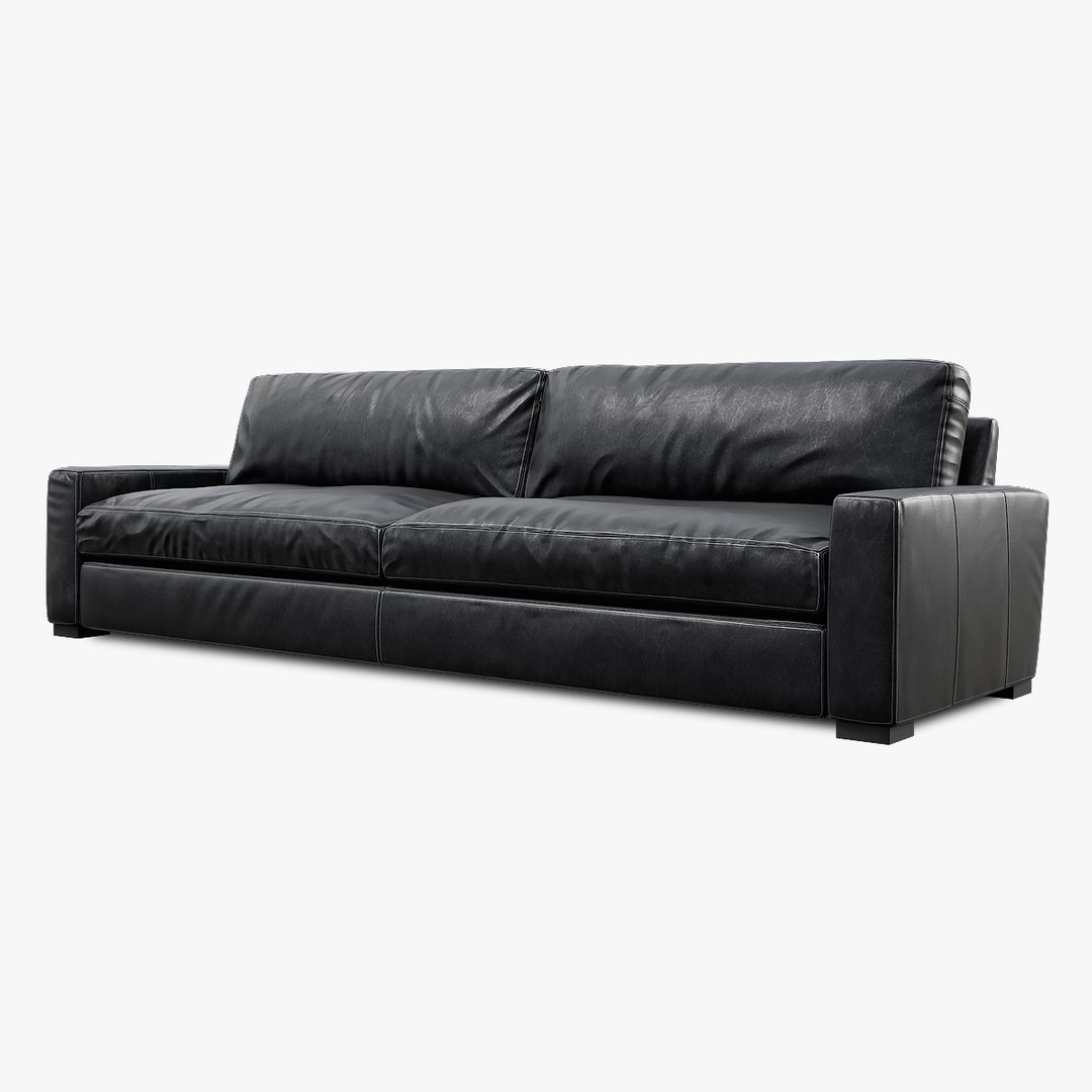 10 Maxwell Black Leather Sofa 3D model - TurboSquid 2103653