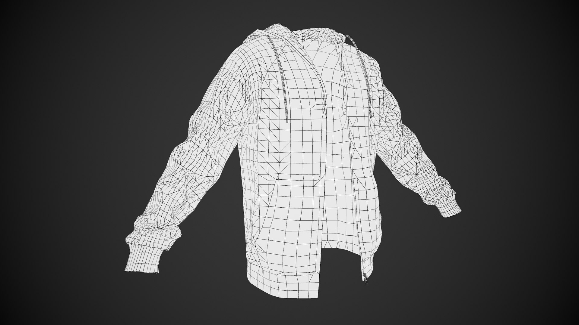 3D Black Open Hoodie Style 1 - TurboSquid 2298442