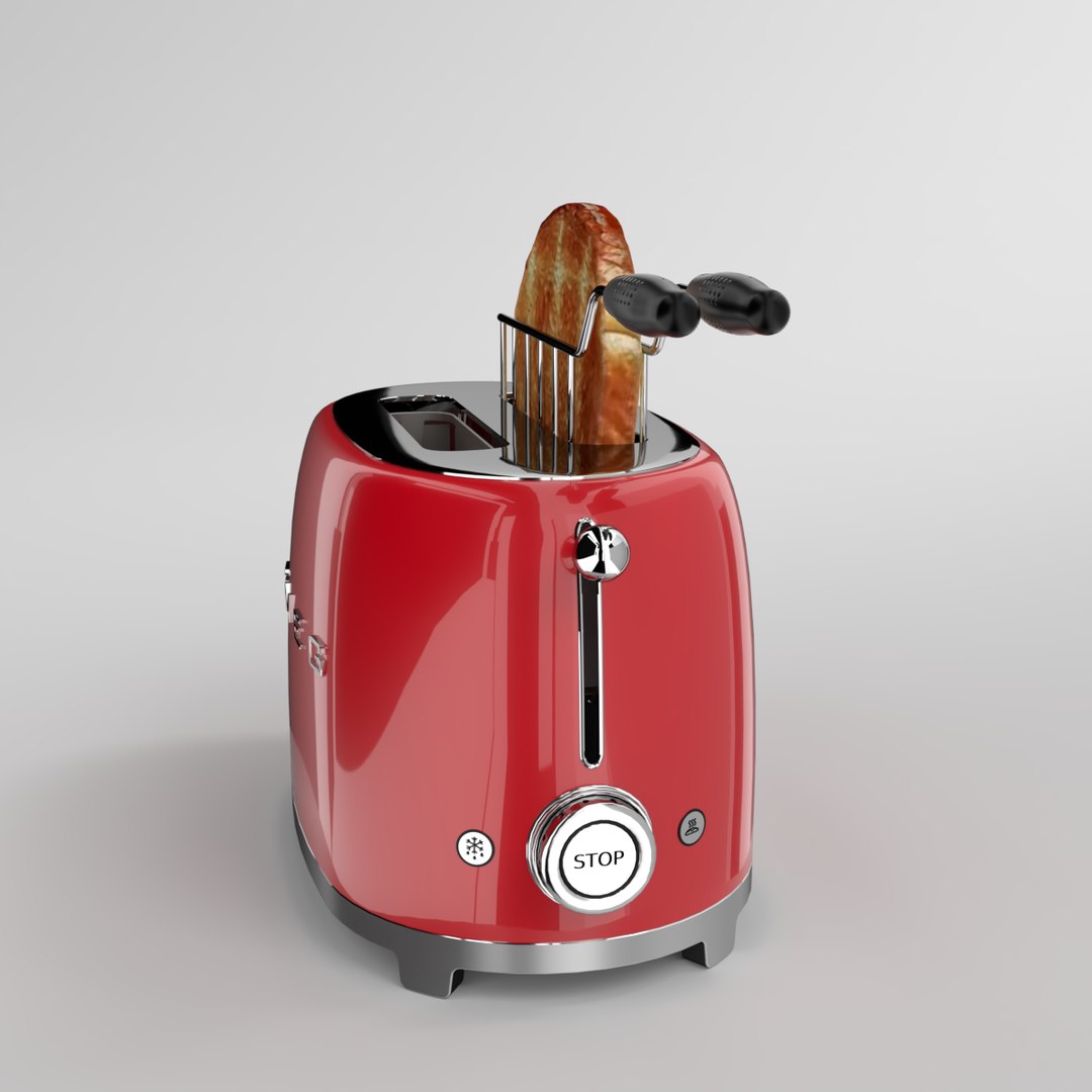 3D Blender Smeg Toaster Red Model - TurboSquid 1467235