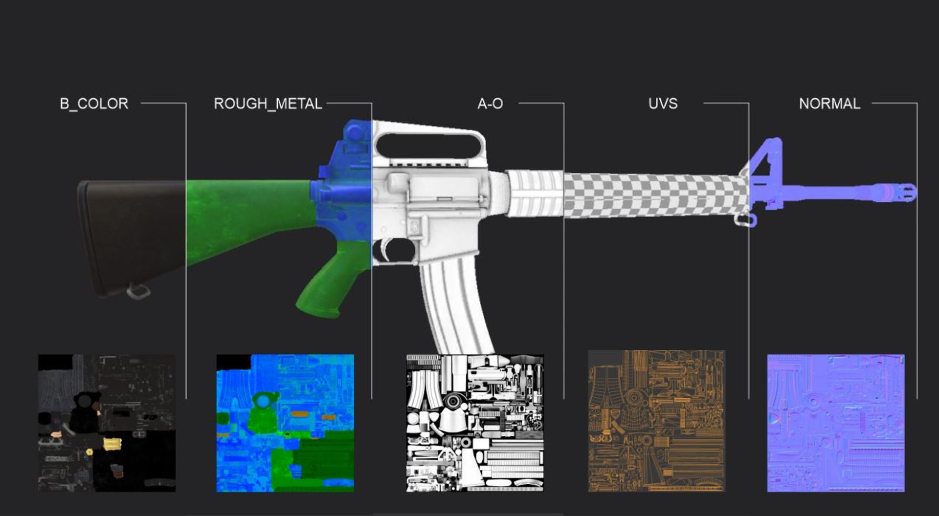 3D Model M16 Assault Rifle Low-poly - TurboSquid 1838433