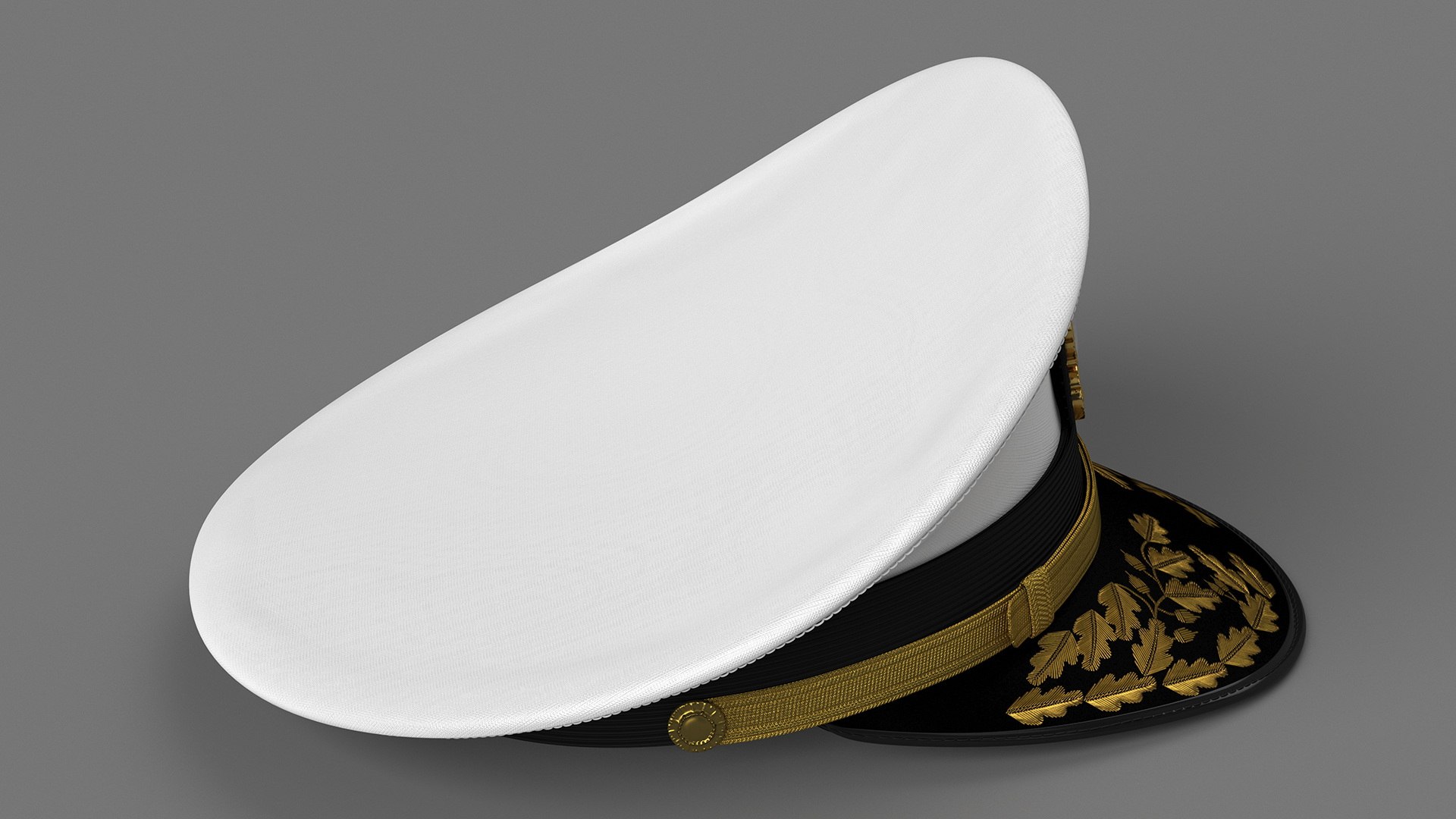 3D Model Naval Officer Cap With Embroidery - TurboSquid 2195782