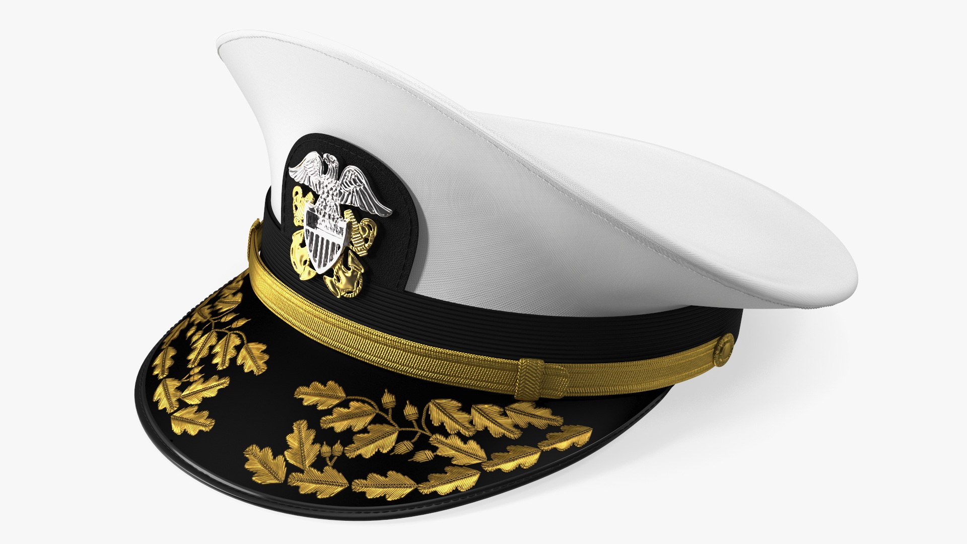 3D Model Naval Officer Cap With Embroidery - TurboSquid 2195782