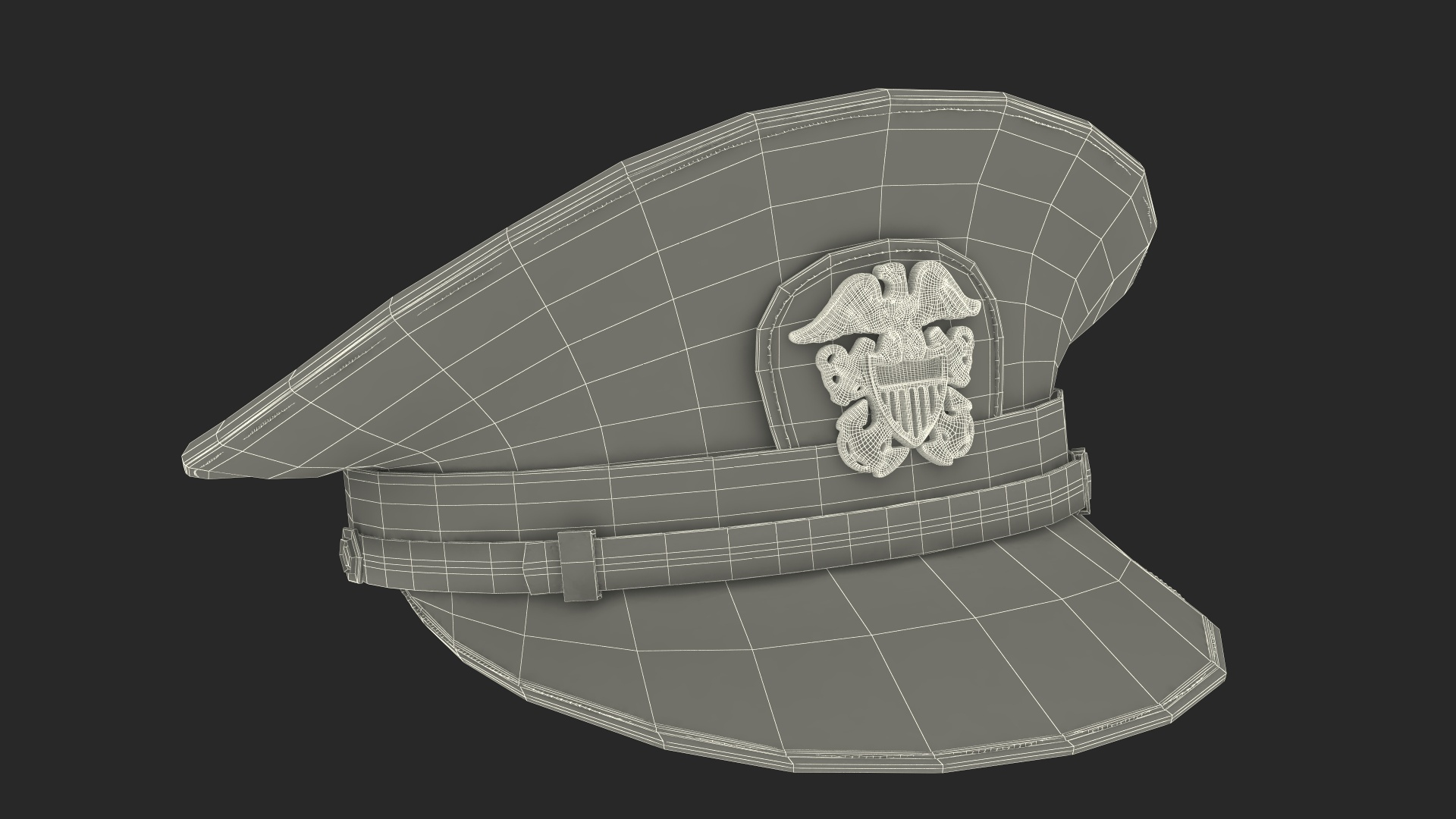 3D Model Naval Officer Cap With Embroidery - TurboSquid 2195782