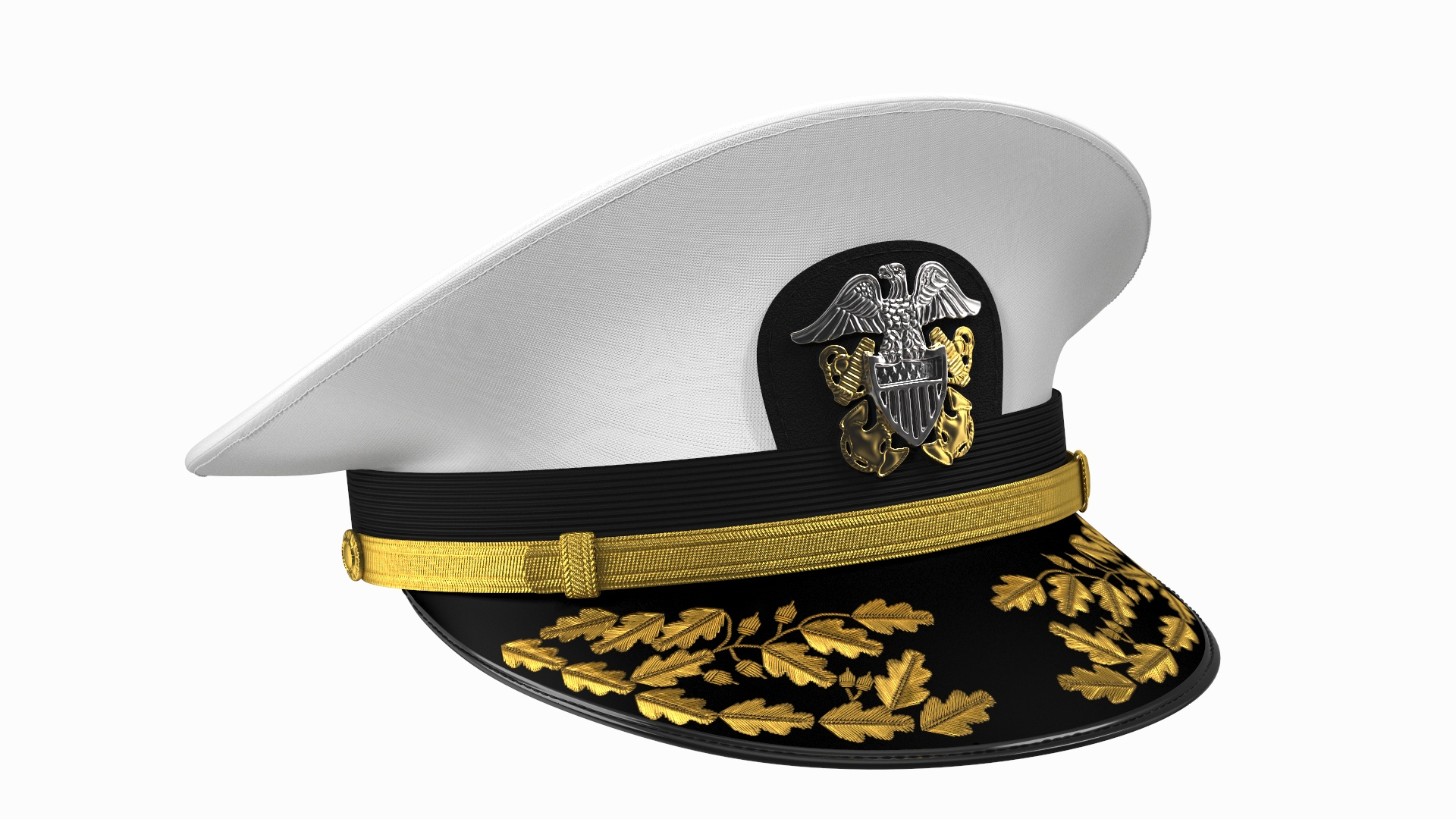 3D Model Naval Officer Cap With Embroidery - TurboSquid 2195782