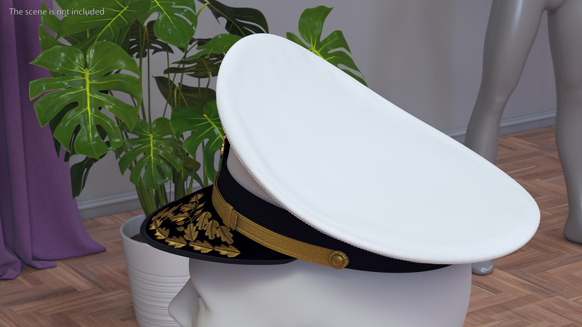 3D Model Naval Officer Cap With Embroidery - TurboSquid 2195782