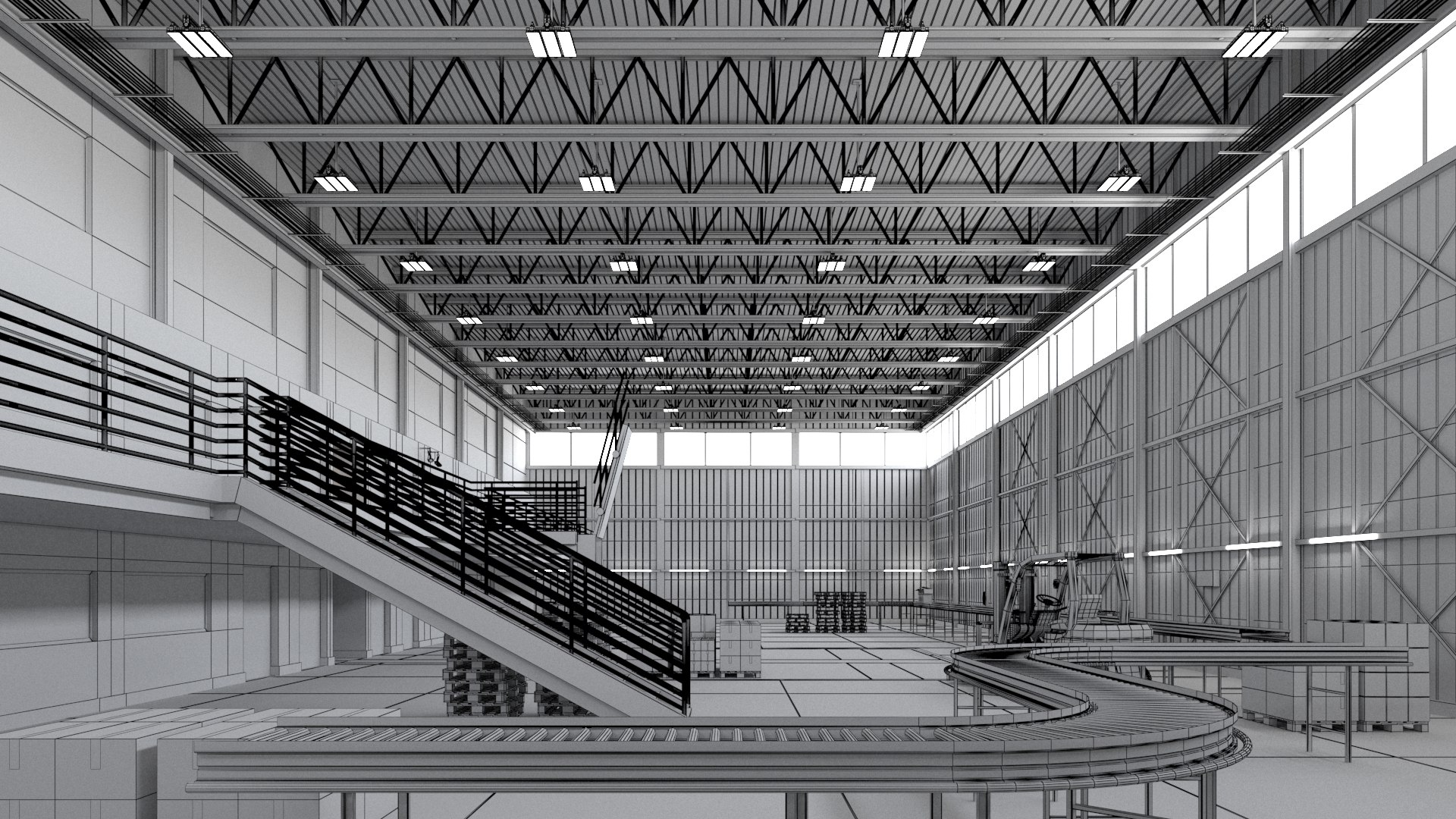 Logistic Warehouse 3D Model - TurboSquid 1545476