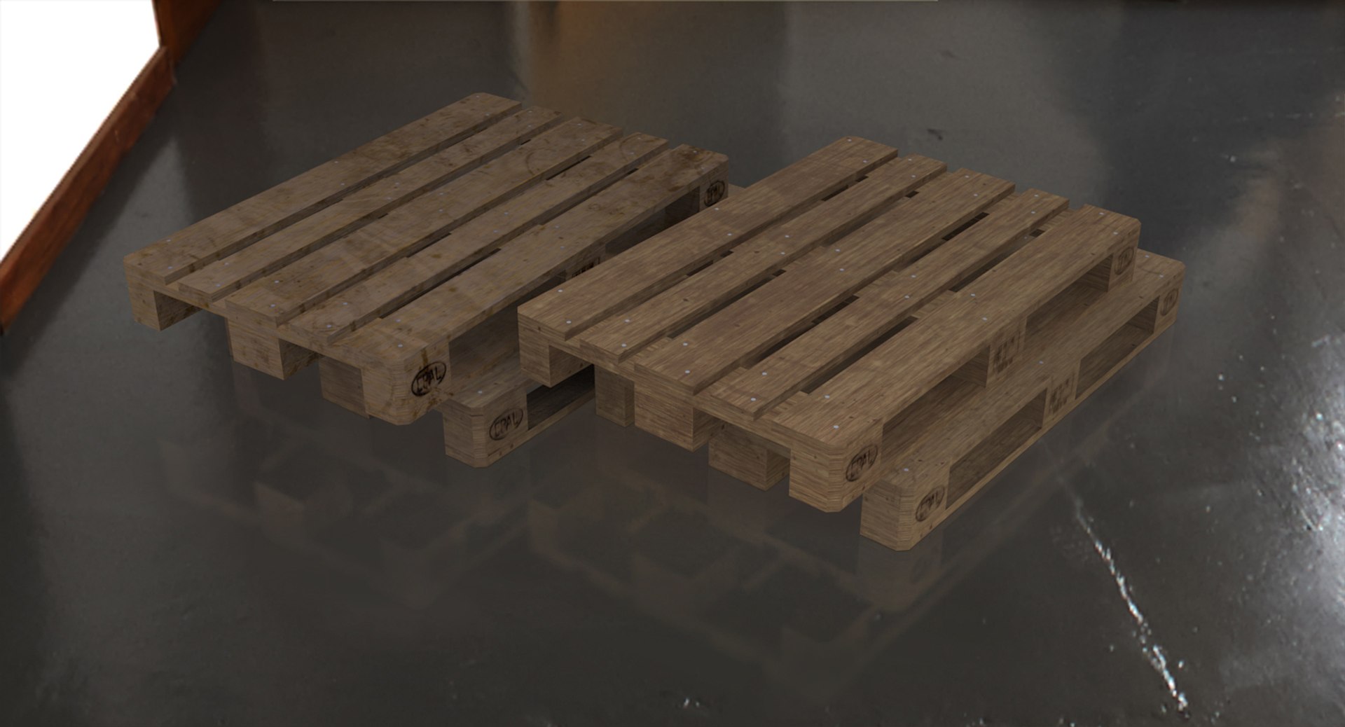 3d Euro Pallets Model