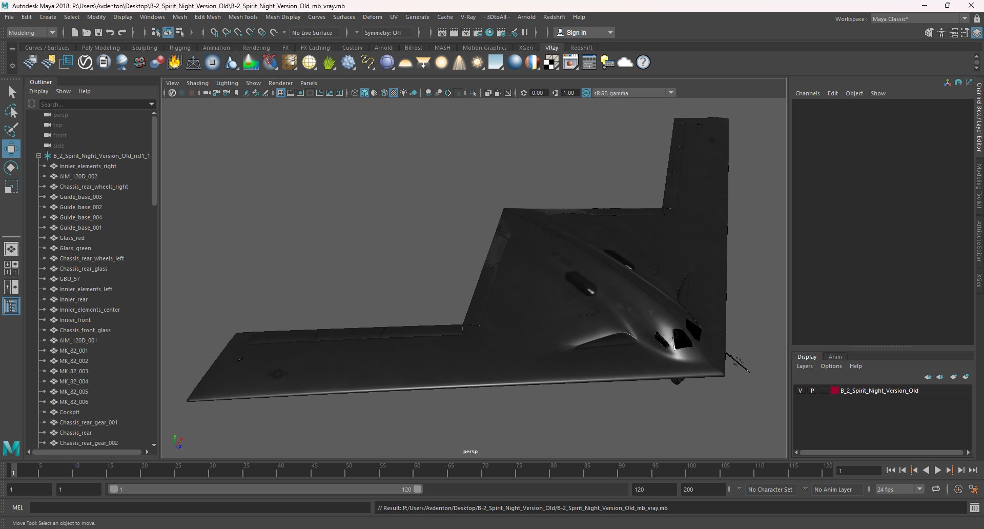 B-2 Spirit Night Version Old 3D Model - TurboSquid 2387086