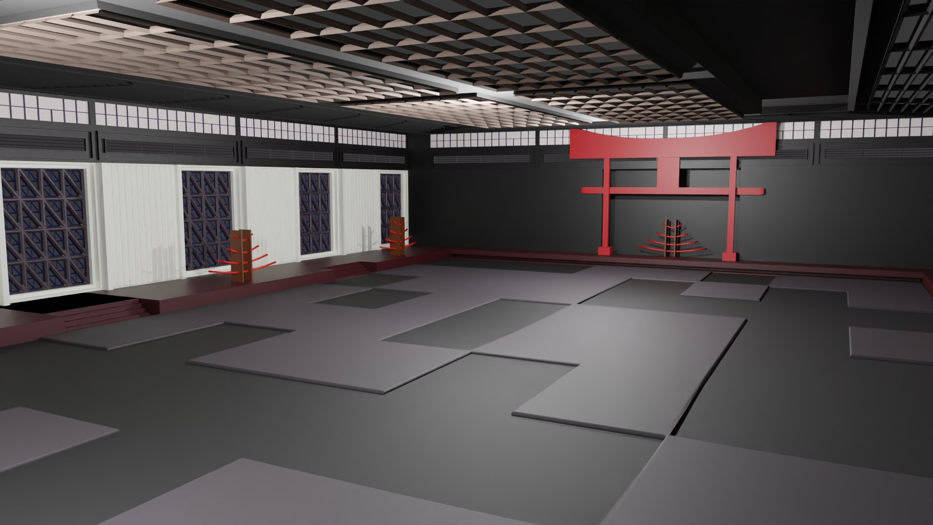 Dojo Fighting Hall 3D Model - TurboSquid 2158012