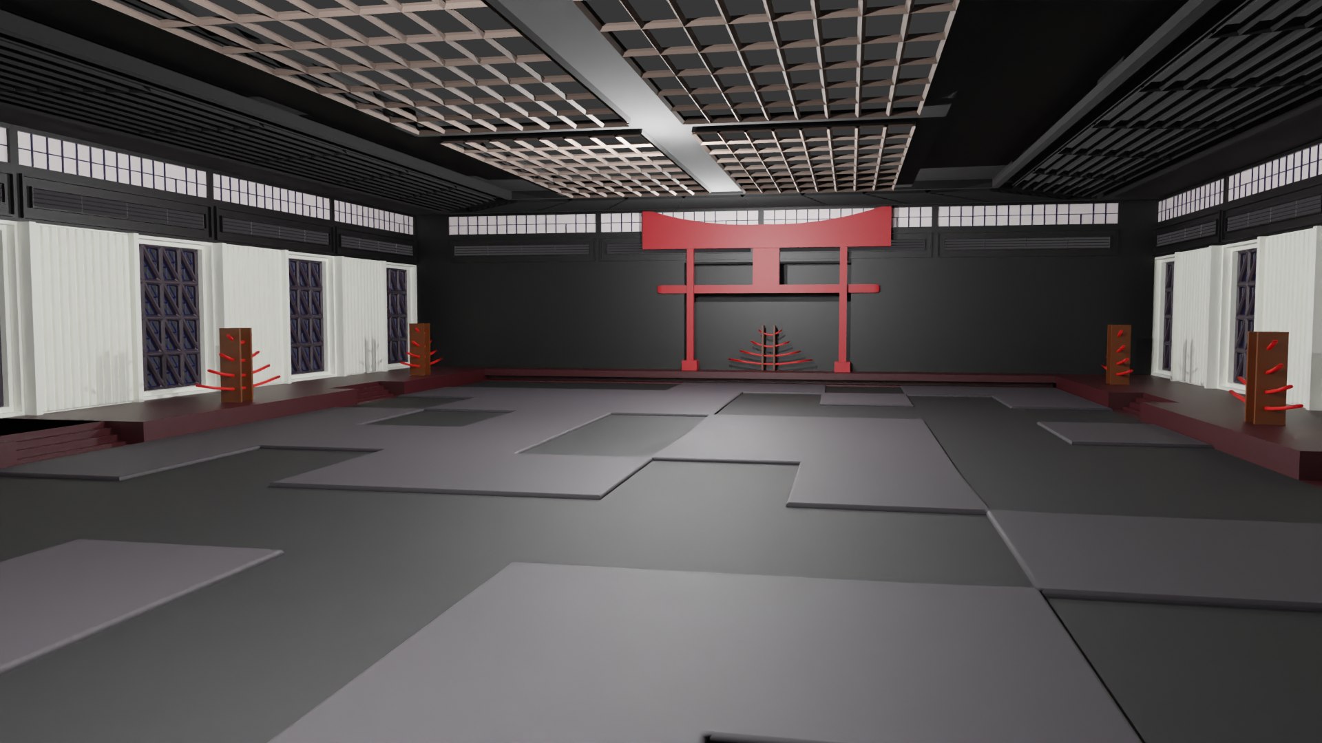 Dojo Fighting Hall 3D Model - TurboSquid 2158012