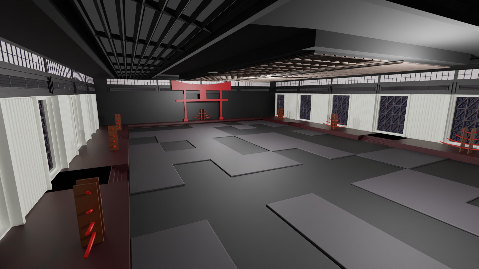 Dojo Fighting Hall 3D Model - TurboSquid 2158012