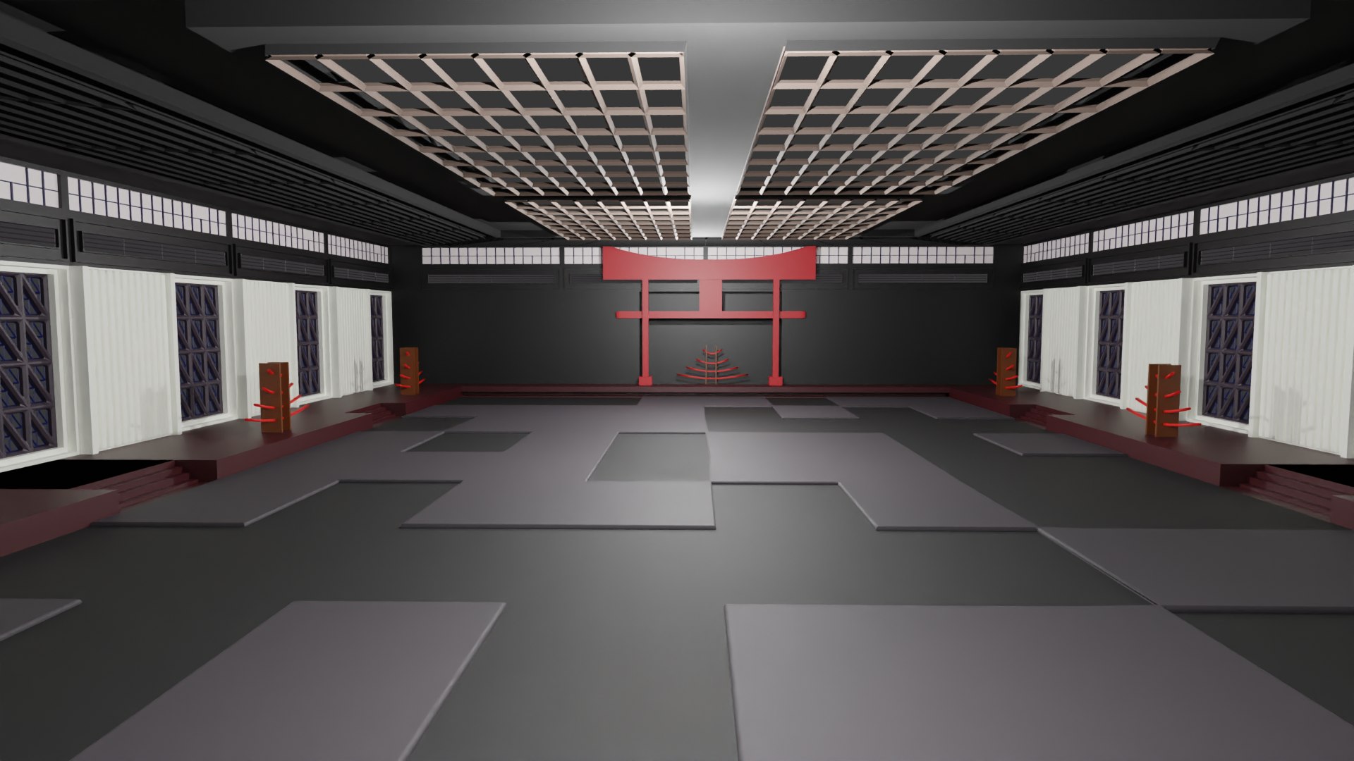 Dojo Fighting Hall 3D Model - TurboSquid 2158012
