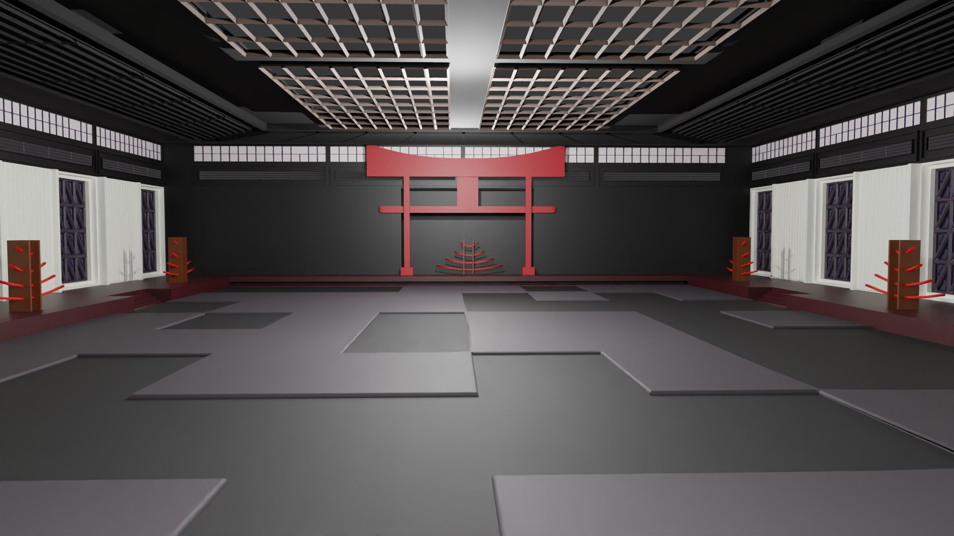 Dojo Fighting Hall 3D Model - TurboSquid 2158012