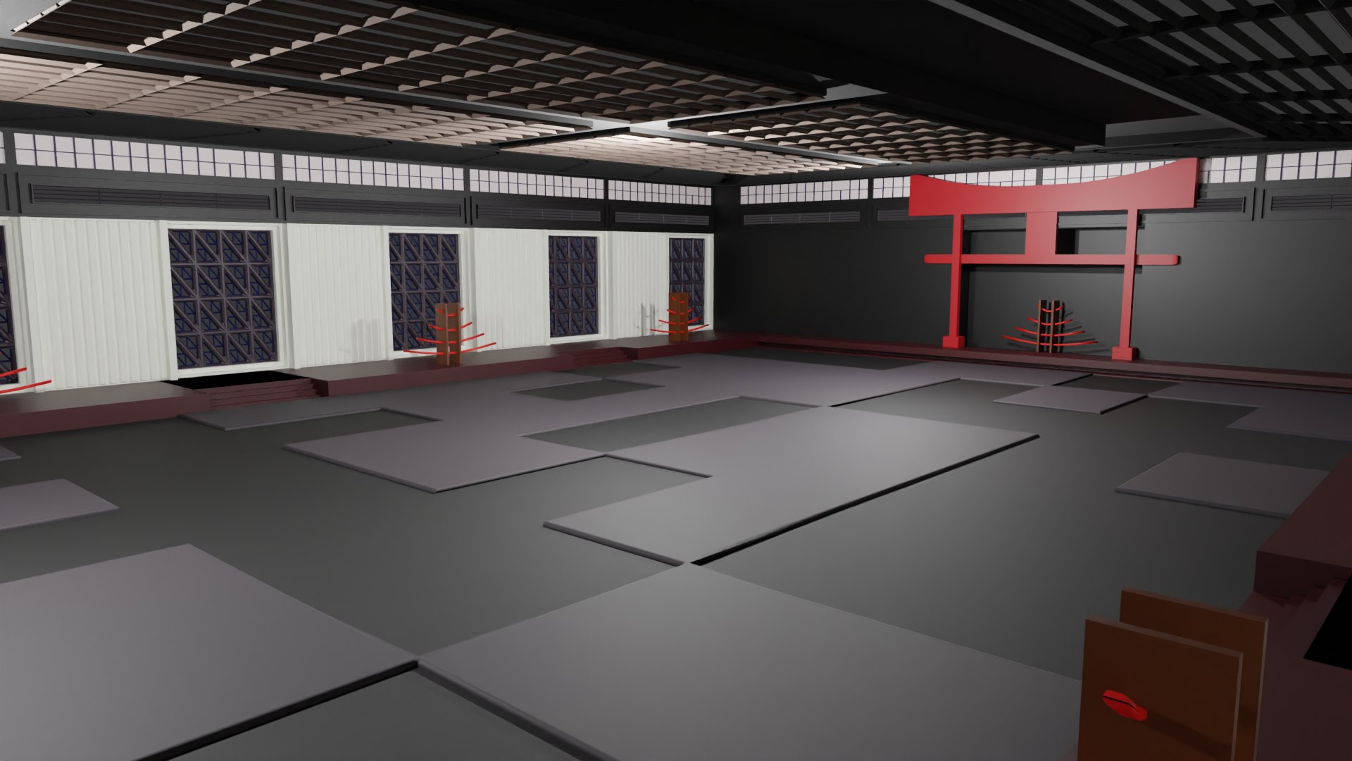 Dojo Fighting Hall 3D Model - TurboSquid 2158012