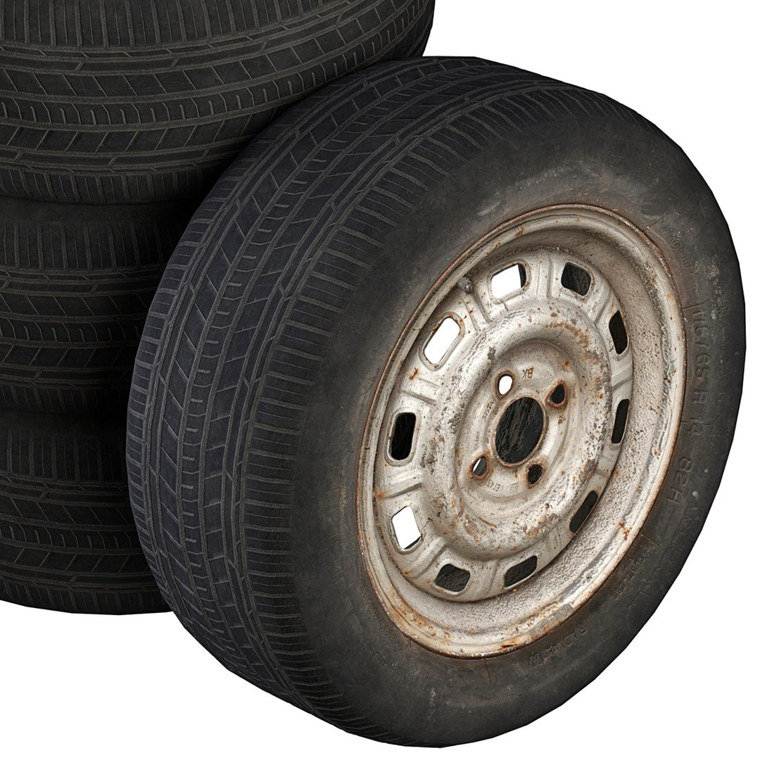 Old wheels Low poly model - TurboSquid 1858703