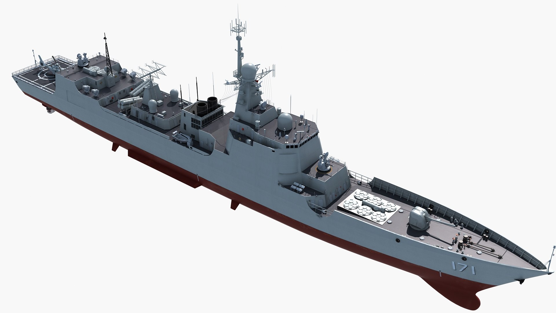 3D Chinese Navy Type 055 052DL 052D 052C guided missile destroyer - TurboSquid 1940613