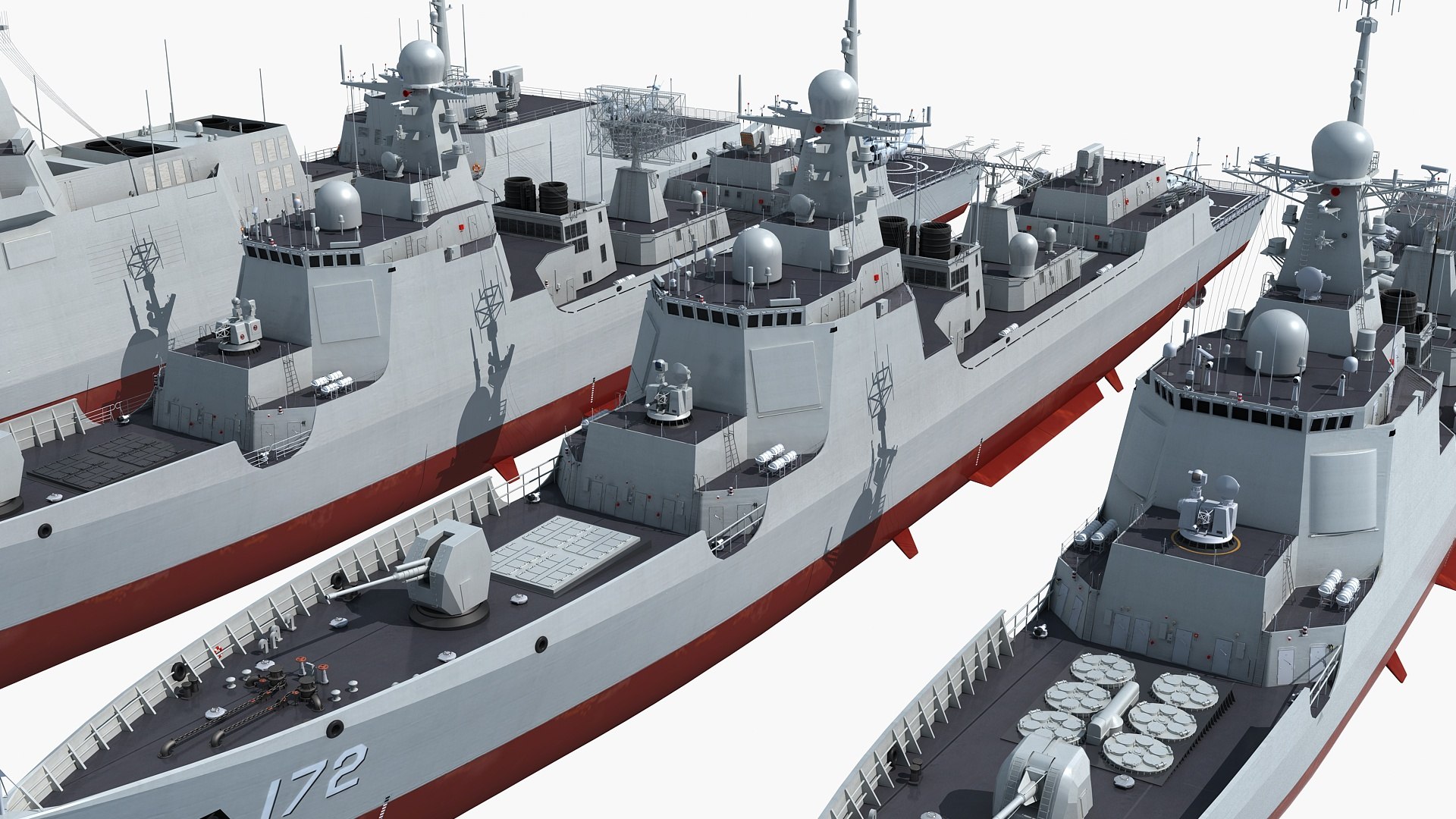 3D Chinese Navy Type 055 052DL 052D 052C guided missile destroyer - TurboSquid 1940613