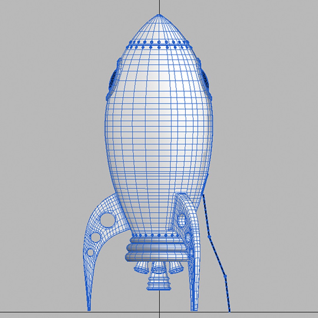 retro rocket 3d model