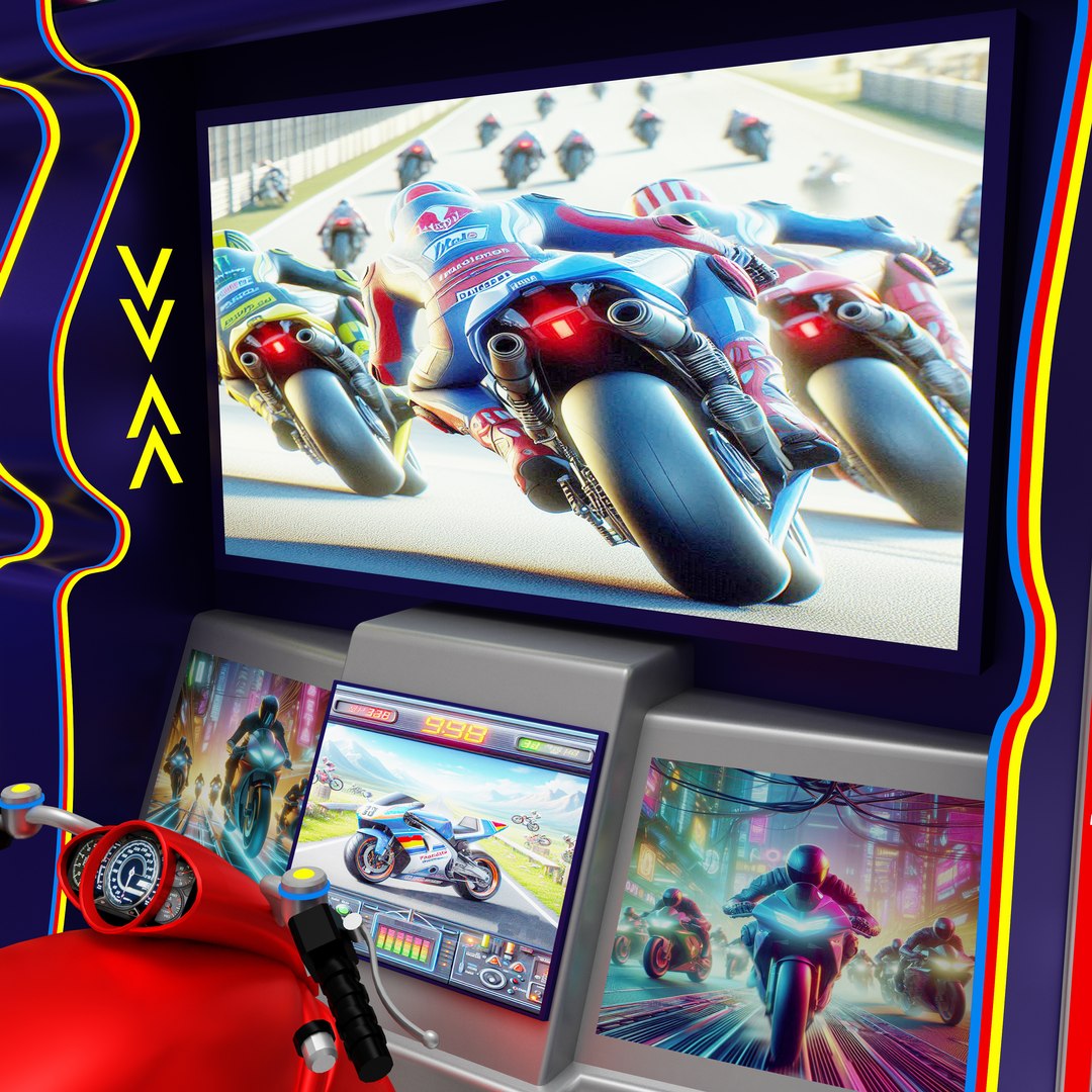 3D Virtual Reality Motorcycle Racing Arcade Game Machine Model ...