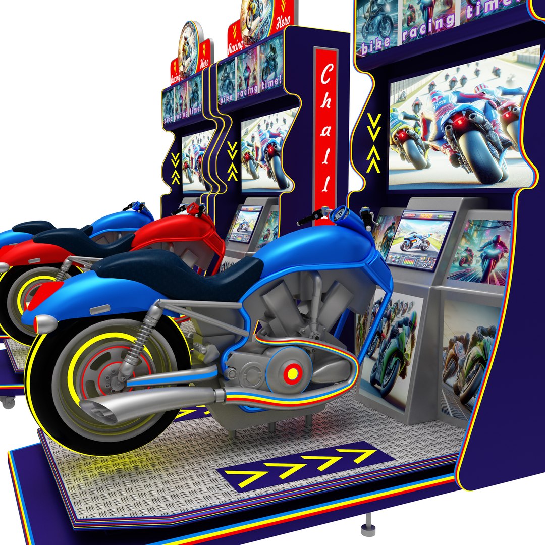 3D Virtual Reality Motorcycle Racing Arcade Game Machine Model ...