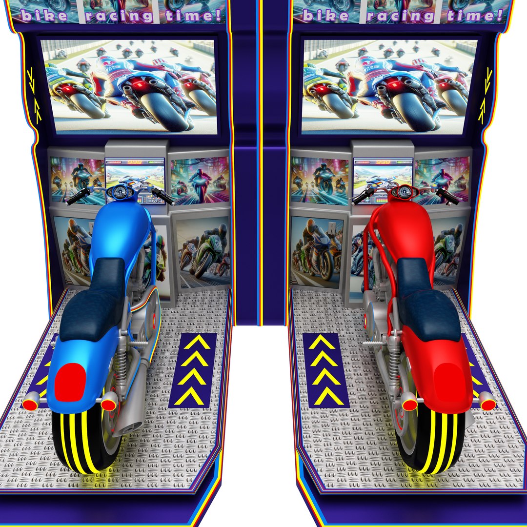 3D Virtual Reality Motorcycle Racing Arcade Game Machine Model ...