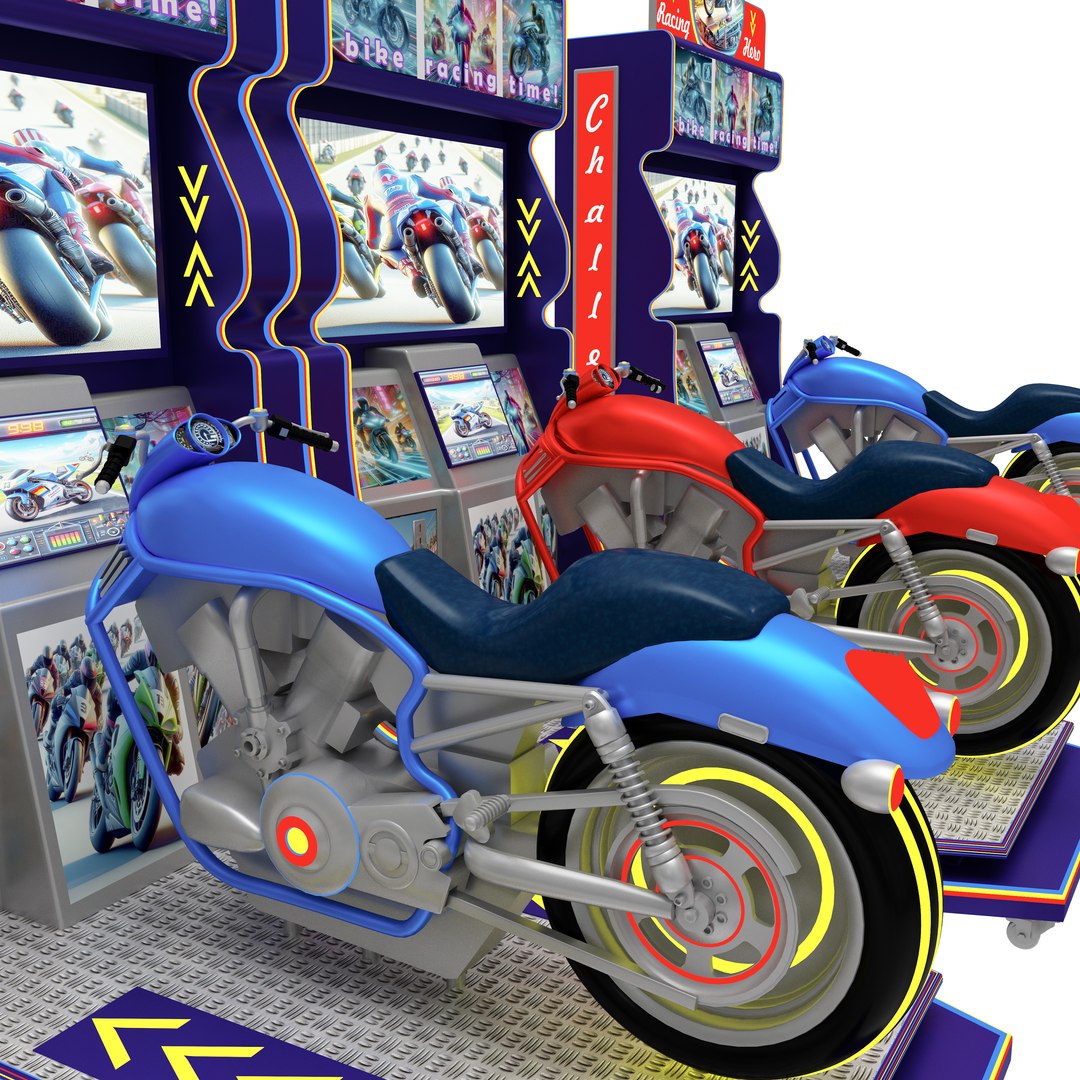 3D Virtual Reality Motorcycle Racing Arcade Game Machine Model ...