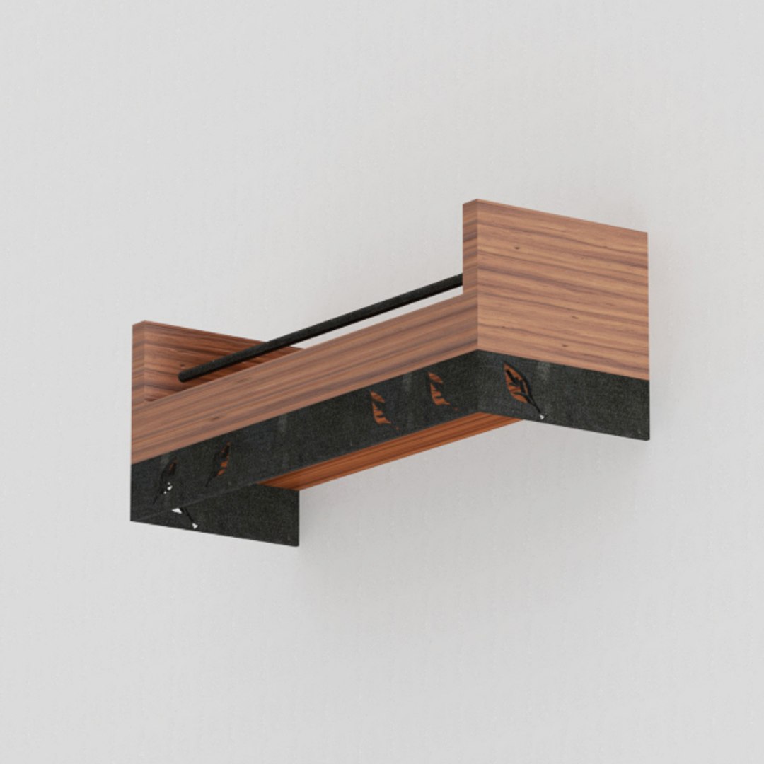 3D wood steel spice rack - TurboSquid 1298321