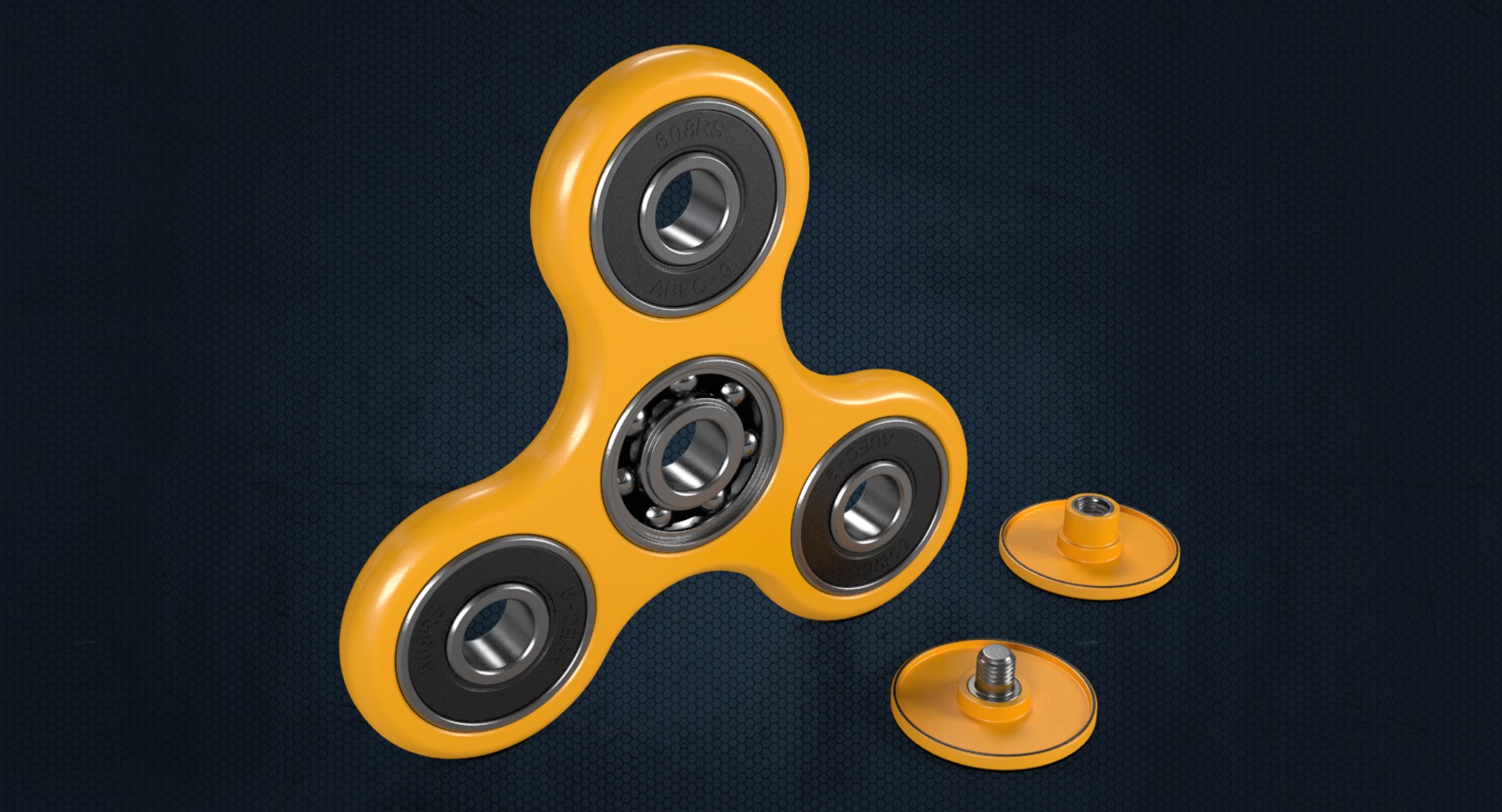 Fidget spinner yellow model - TurboSquid 1176612