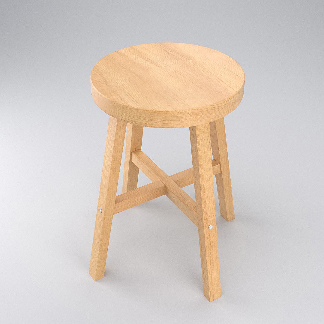 3D model wood stool - TurboSquid 1314843