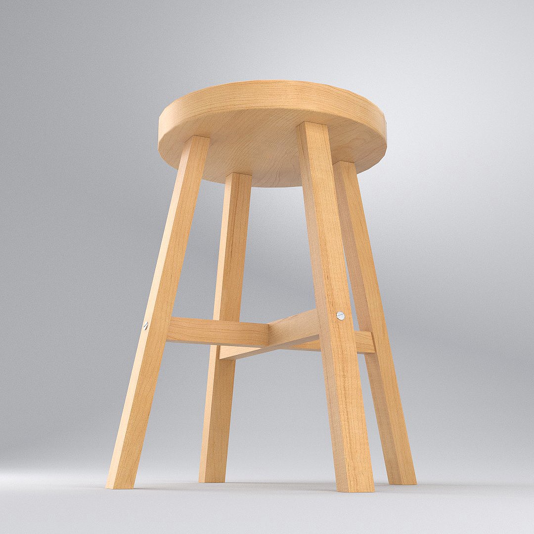 3D model wood stool - TurboSquid 1314843