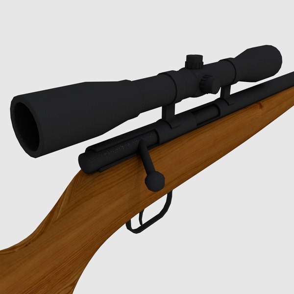 3d model hunting rifle rigged