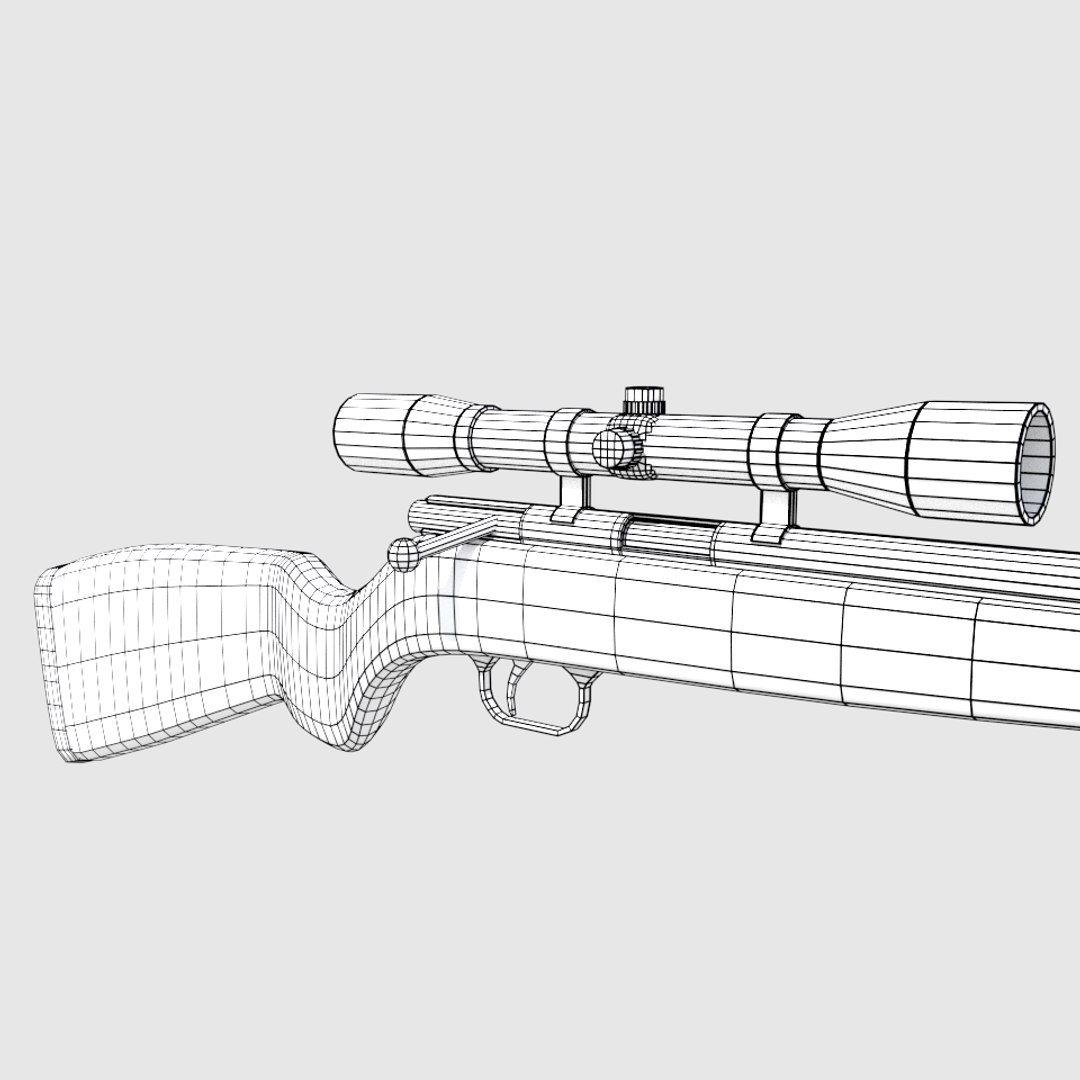 3d Model Hunting Rifle Rigged