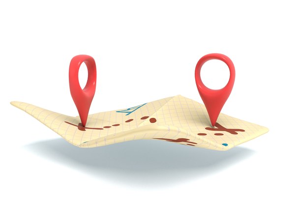 modelo 3d mapa con chincheta roja - TurboSquid 2390867