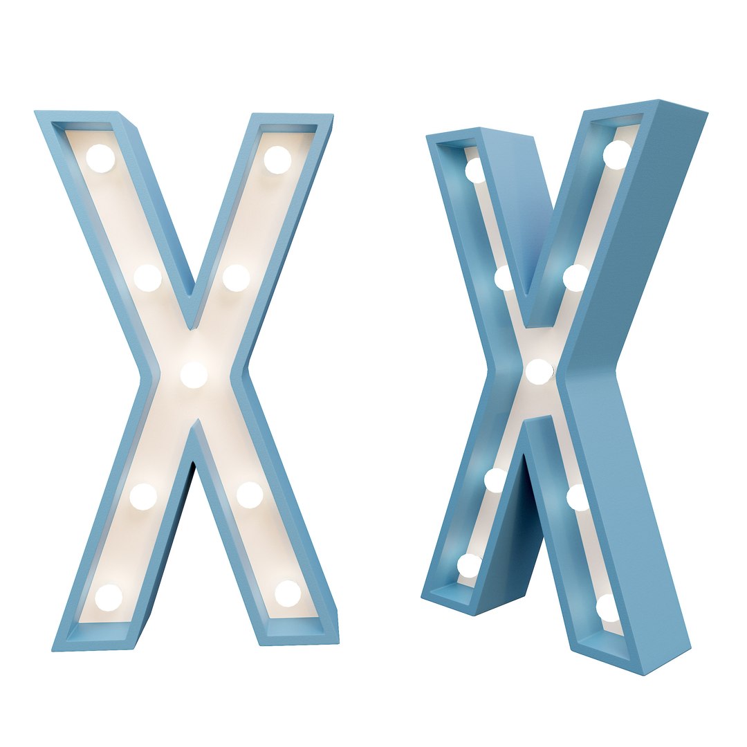 Marquee Letter X Led Glow Sign 3D - TurboSquid 1973910